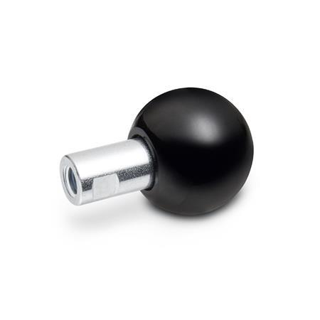 GN 319.2 Phenolic Plastic Revolving Ball Knobs, Long Shoulder Type, with Tapped and Threaded ...