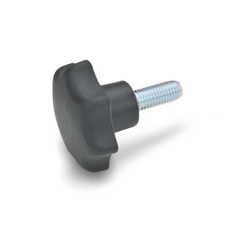 GN 6336.4 Plastic Star Knobs, with Steel Threaded Stud | JW Winco ...