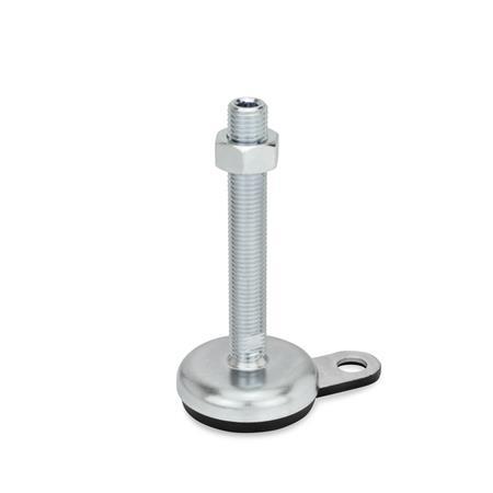 GN 32 Steel Sheet Metal Leveling Feet, Tapped Socket or Threaded Stud ...
