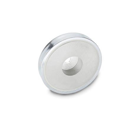 GN 50.4 Steel Retaining Magnets, Disk-Shaped, with Plain Hole | JW ...