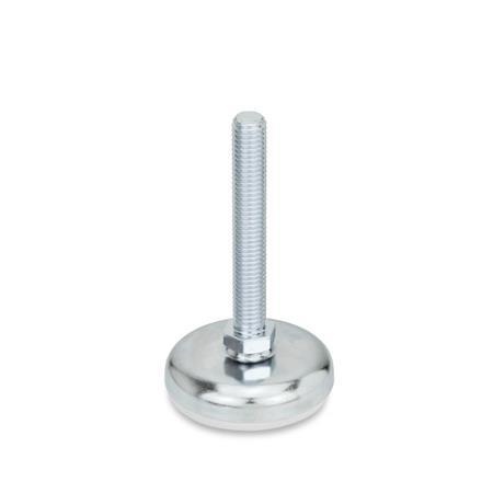 GN 30 Steel Sheet Metal Leveling Feet, Tapped Socket or Threaded Stud ...