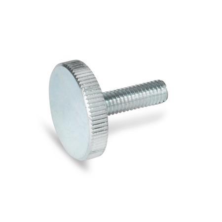 DIN 653 Steel Flat Knurled Thumb Screws, Zinc Plated | JW Winco ...