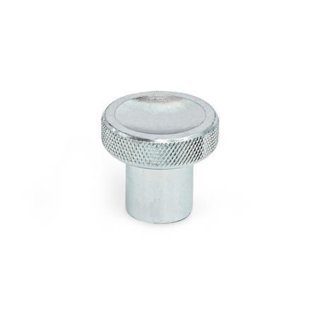 GN 676.2 Steel Push / Pull Knobs, Zinc Plated, with Tapped Blind Hole, Plain or Knurled Rim | JW ...