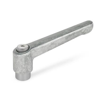 GN 300.1 Zinc Die-Cast Adjustable Levers, Tapped or Plain Bore Type ...