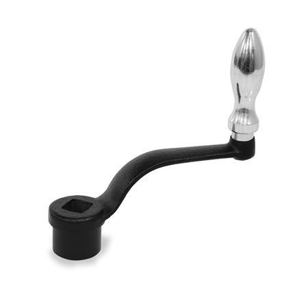 DIN 468 Cast Iron Off-Set Crank Handles, with Fixed or Revolving Handle ...