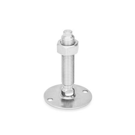 GN 41 Metric Thread, Stainless Steel Leveling Feet, Tapped Socket or ...
