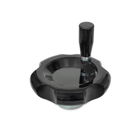 VUM Phenolic Plastic Five-Lobed Control Knobs with Revolving Handle | JW Winco Standard Parts