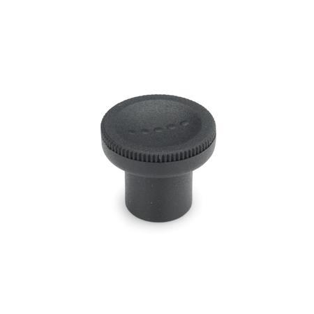EN 676 Technopolymer Plastic Knurled Knobs, with Brass Tapped Insert, Ergostyle® | JW Winco ...