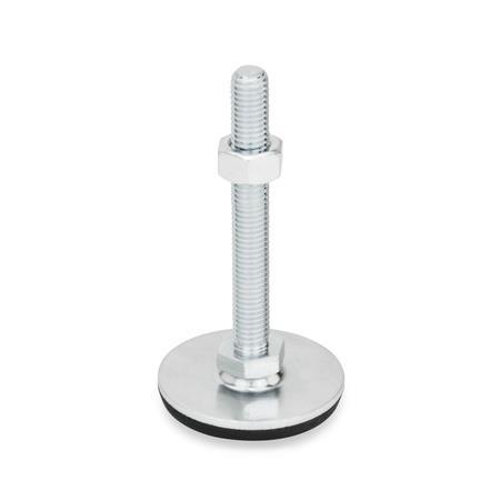GN 40 Steel Leveling Feet, Tapped Socket or Threaded Stud Type | JW ...