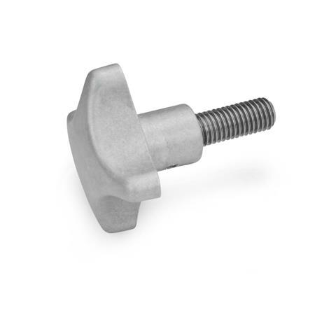 GN 6335.5 Aluminum Hand Knobs, with Stainless Steel Threaded Stud | JW Winco Standard Parts