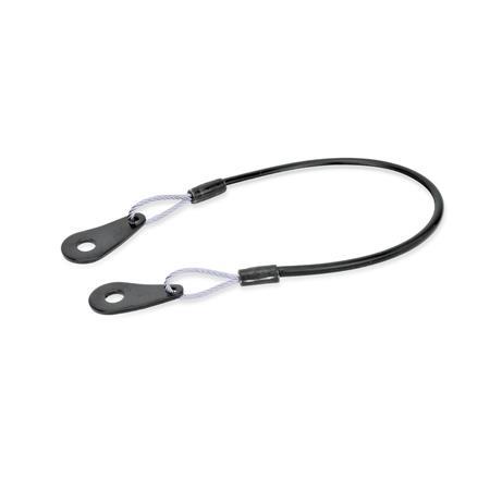 GN 111.2 Stainless Steel AISI 304 Retaining Cables, with Mounting Tabs ...