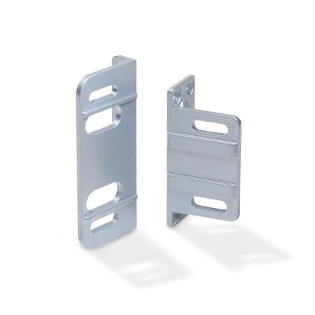 GN 139.4 Zinc Die-Cast Angled Mounting Plates, for GN 139.1 / GN 139.2 ...