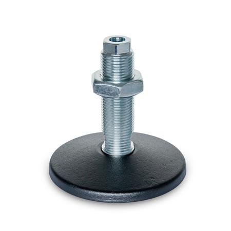 GN 37 Steel Machine Feet, Threaded Stud Type, with Mounting Hole | JW ...