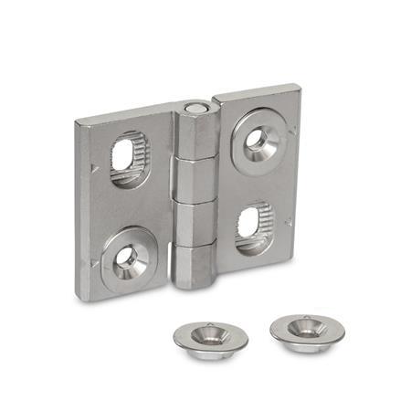 GN 127 Stainless Steel Hinges, Adjustable, with Alignment Bushings | JW ...