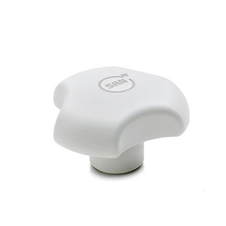 EN 5342 Antimicrobial Plastic Three-Lobed Knobs, with Stainless Steel Tapped Insert | JW Winco ...
