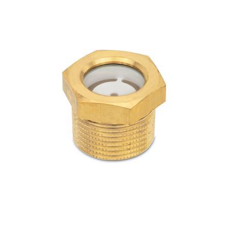 GN 743.7 Brass Fluid Sight Glasses, with Float Glass, with Conical BSPT ...