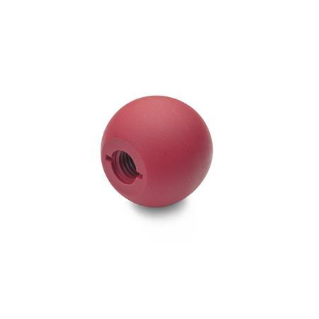 DIN 319 Plastic Ball Knobs, Red | JW Winco Standard Parts