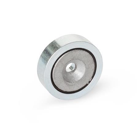 GN 50.4 Steel Retaining Magnets, Disk-Shaped, with Plain Hole | JW ...