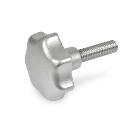 GN 6336.5 Stainless Steel AISI CF-8 Star Knobs, with Threaded Stud | JW Winco Standard Parts