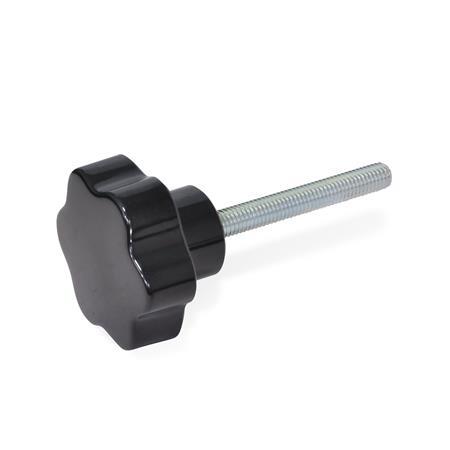 VP Solid Phenolic Plastic Six-Lobed Knobs, with Steel Threaded Stud ...
