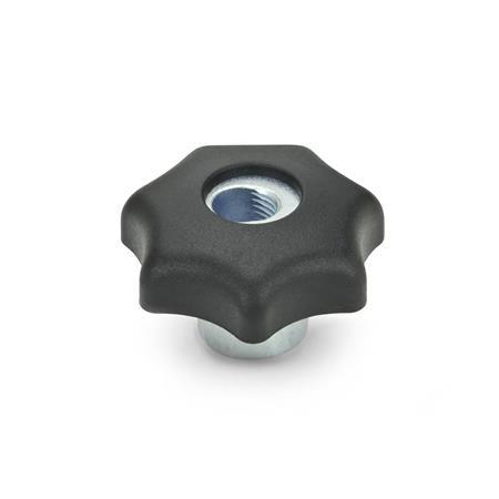 GN 6336.3 Technopolymer Plastic Quick Release Star Knobs, with Steel Hub | JW Winco Standard Parts