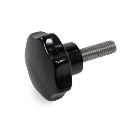 GN 6336.5 Plastic Star Knobs, with Stainless Steel Threaded Stud | JW Winco Standard Parts