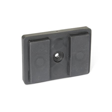 GN 57.2 Steel Retaining Magnets, Rectangular-Shaped, Tapped or Plain ...