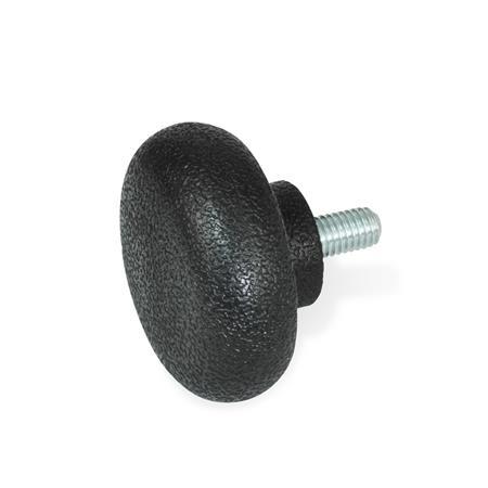 VEGS Textured Nylon Plastic Ergonomic Hand Knobs, with Steel Threaded ...